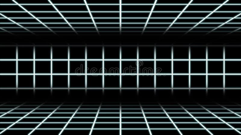 Neon Grid Perspective Animation on Black Background Stock Footage ...