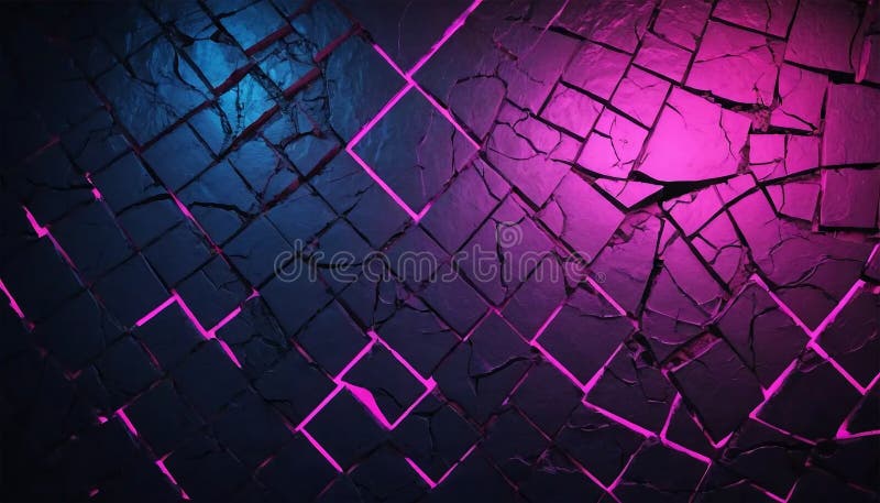 Neon Grunge Texture: Abstract Cracked Tile Background (Generative AI ...