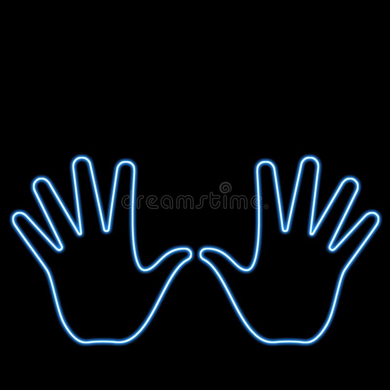 Neon hand stock illustration. Illustration of mystery - 12789433