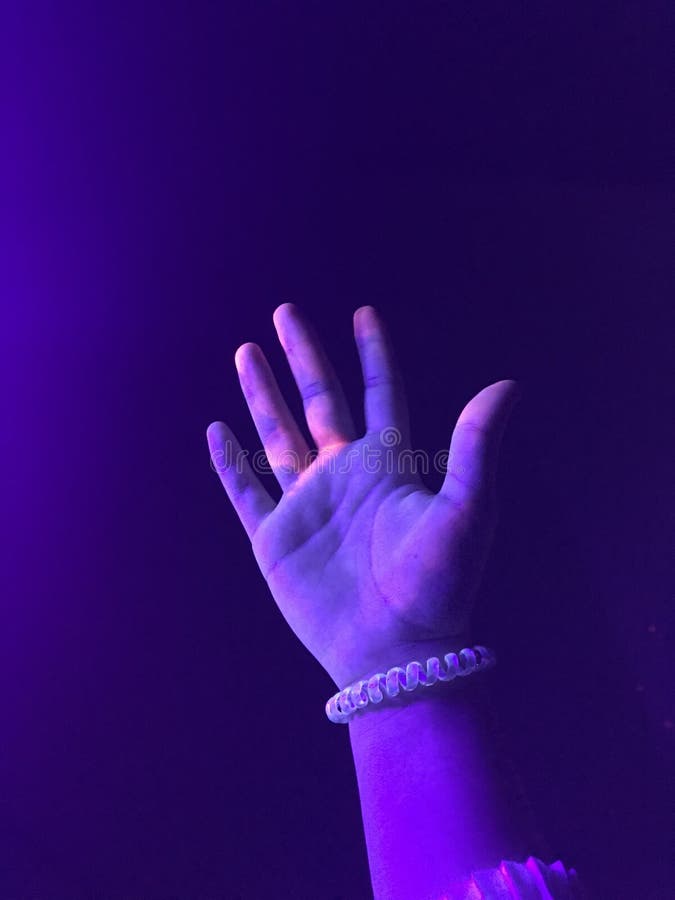 Neon hand print. stock photo. Image of thumb, touch, hand - 26027800