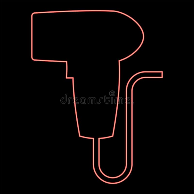Neon Hand Scanner Barcode Held Red Color Vector Illustration Image Flat ...