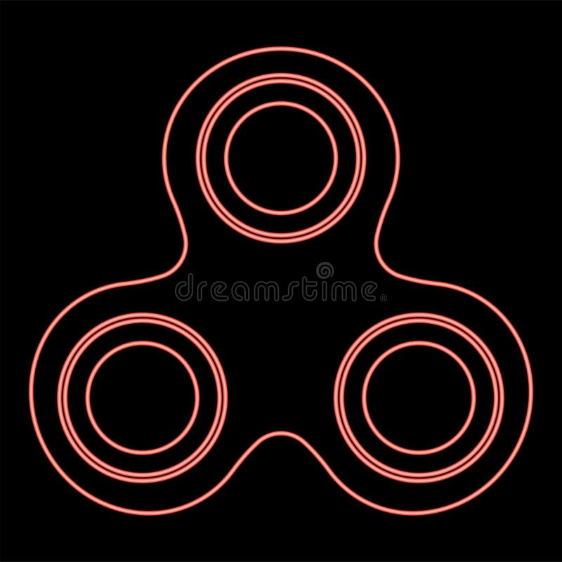 Neon Hand Spinner Red Color Vector Illustration Flat Style Image Stock ...
