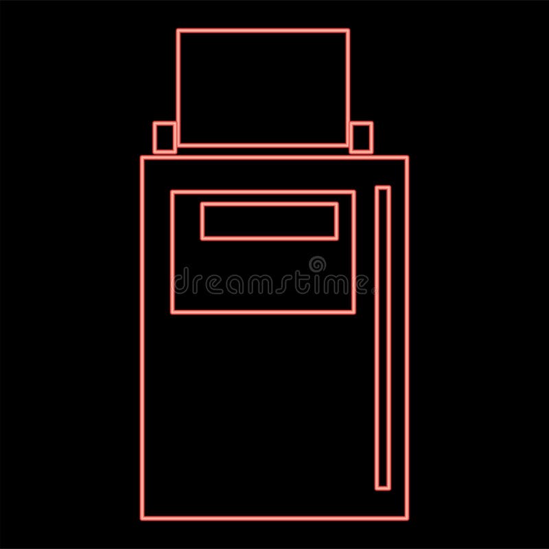 Neon Hand Terminal Red Color Vector Illustration Flat Style Image Stock ...