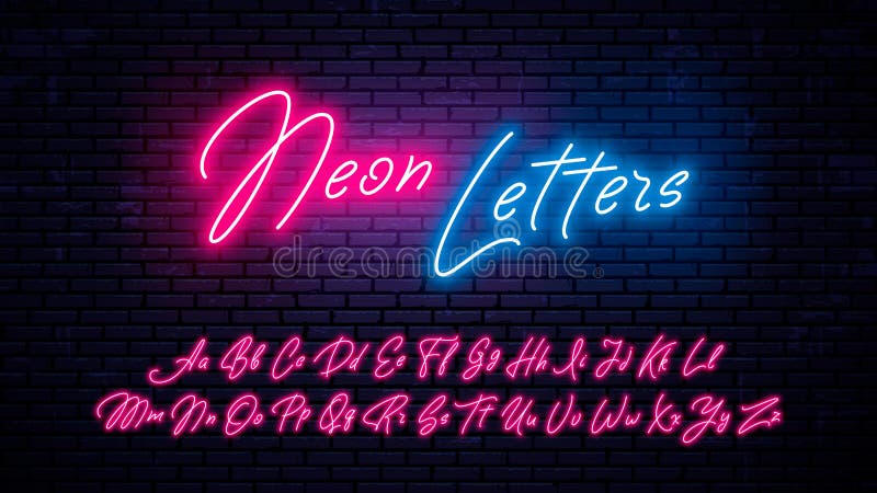 Cursive Neon Sign Stock Illustrations – 444 Cursive Neon Sign Stock ...