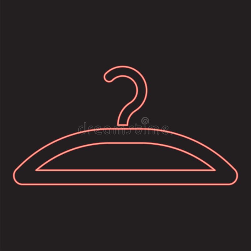 Neon Hanger Red Color Vector Illustration Image Flat Style Stock Vector ...