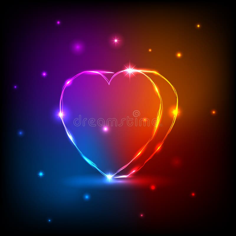 Neon Heart stock illustration. Illustration of colorful - 14428715