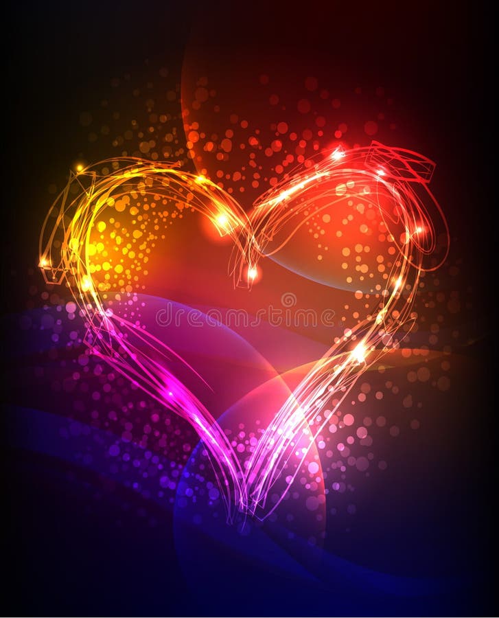 Neon heart background stock vector. Illustration of element - 37853183
