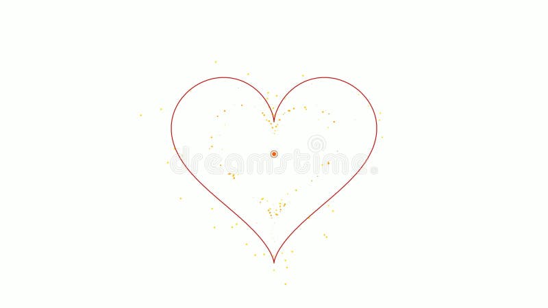 Neon Heart Shape Burst Animation with Sculpting Particles in Glowing ...