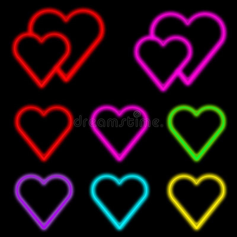 Neon hearts stock photo. Image of message, light, happy - 12504860