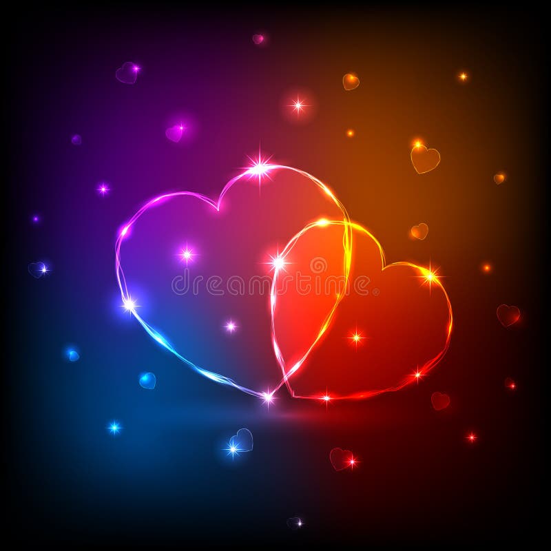 Neon Hearts stock vector. Illustration of celebratory - 23042773