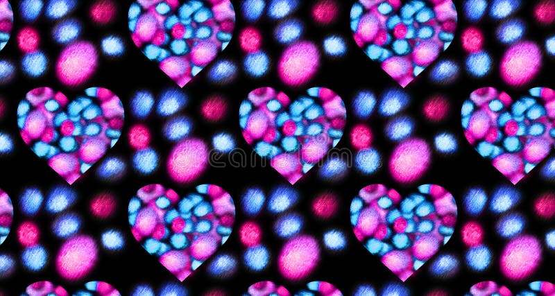 Neon hearts pattern stock illustration. Illustration of vector - 210169448
