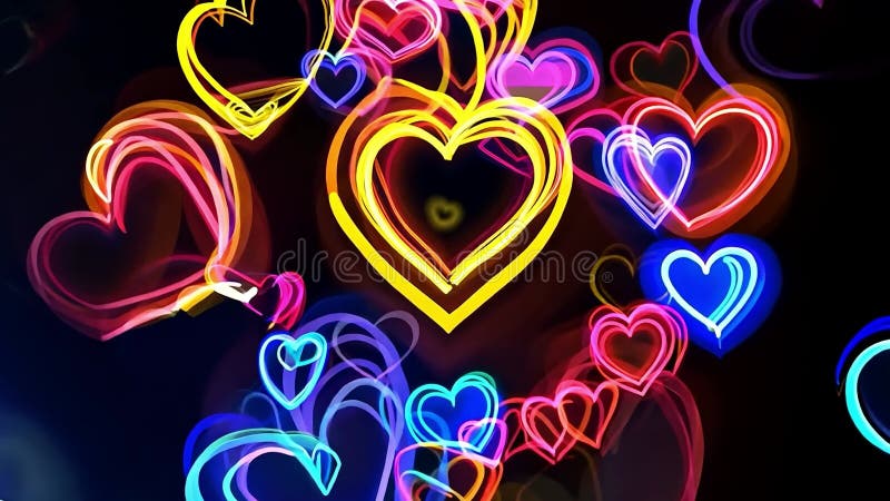 Neon hearts wallpaper stock video. Video of seamless - 357664931