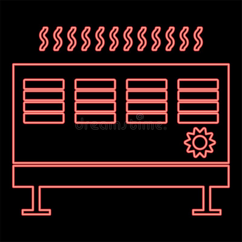 Neon Heat Con Red Color Vector Illustration Flat Style Image Stock ...