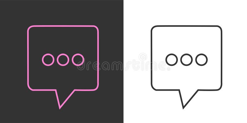 Neon Het Symbool Van Het Praatjepictogram in Vlakke Ontwerpteksten ...