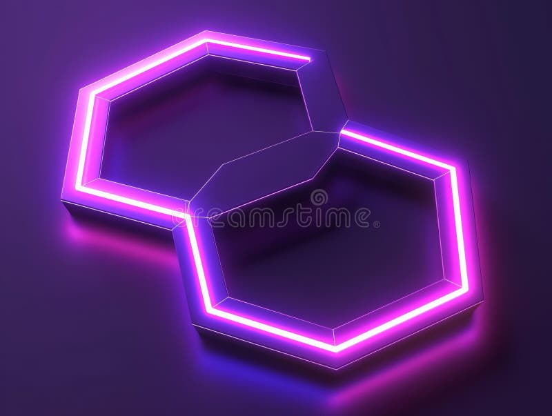 Neon Hexagons with Ambient Glow Stock Photo - Image of glow ...
