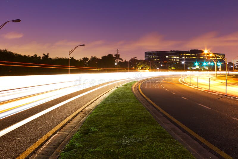 Neon highway stock photo. Image of stream, lights, grass - 18684684