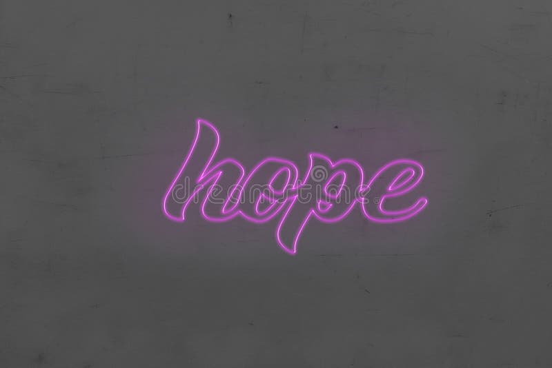 Neon Hope with Purple Letters. Illustration. Lights Stock Image - Image ...