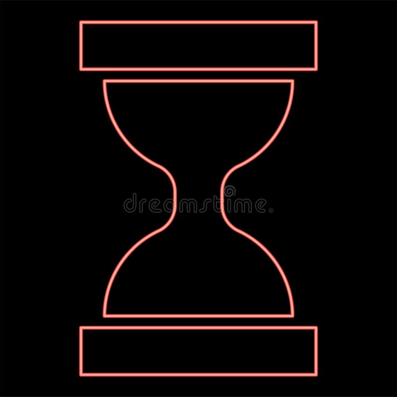 Neon Hourglass Red Color Vector Illustration Flat Style Image Stock ...