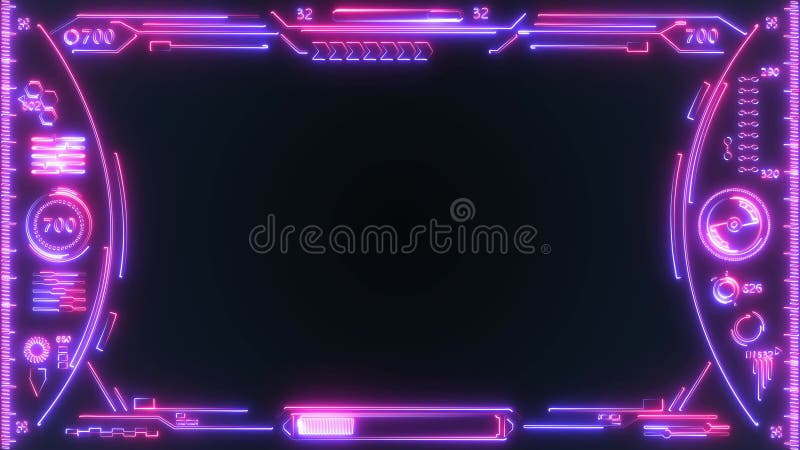 Neon HUD Infographic Technology Background. Stock Video - Video of ...