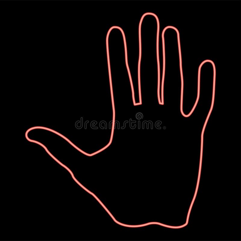 Neon Hand Drill Red Color Vector Illustration Flat Style Image Stock ...