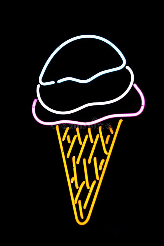 Neon Ice Cream Cone stock image. Image of delicious, yummy - 64621