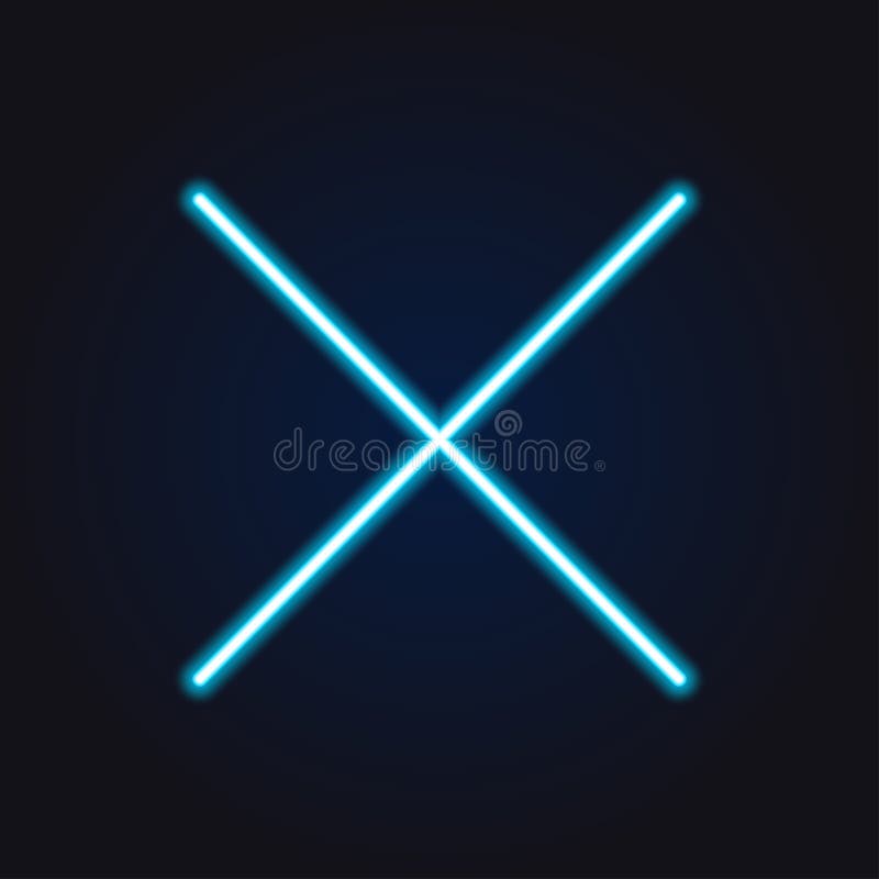 Neon Icon, Cross Blue, Ban . Vector Stock Illustration - Illustration ...