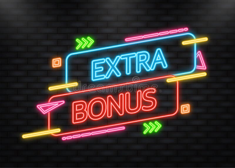 Neon Icon. Extra Bonus Banner. Product Advertising. Web Design Stock ...
