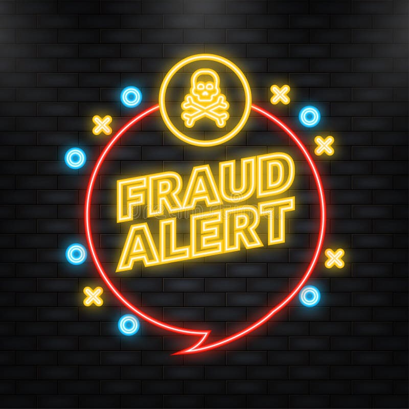 Neon Icon. Fraud Alert. Alert Message. Smartphone Icon. Banner Vector ...