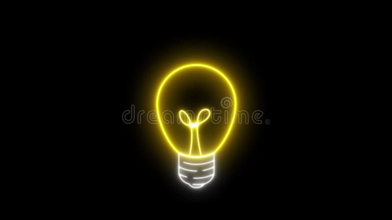 Neon Icon Light Bulb Ideas Animated Neon Lights Ideas Icon 2d Cartoon ...