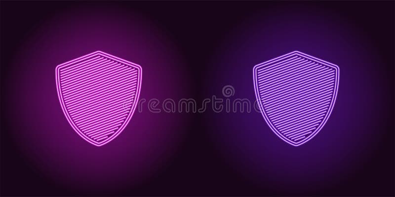 Neon Icon of Purple and Violet Network Shield Stock Vector ...