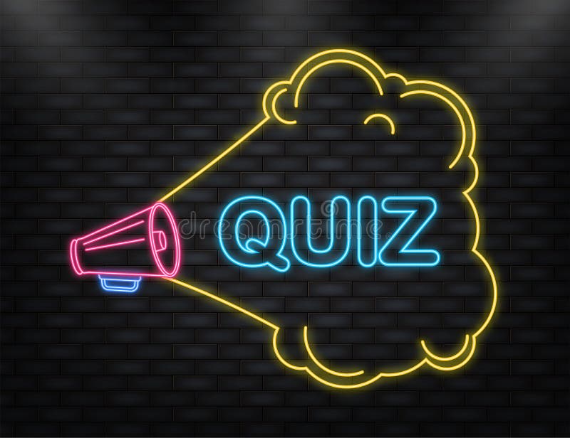 Quiz Blue Banner in 3D Style on White Background. Vector Illustration ...