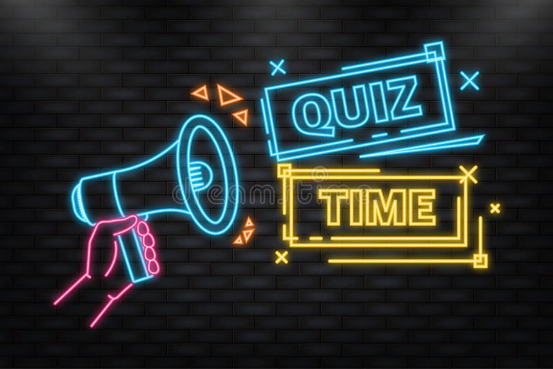 Quiz Blue Banner in 3D Style on White Background. Vector Illustration ...