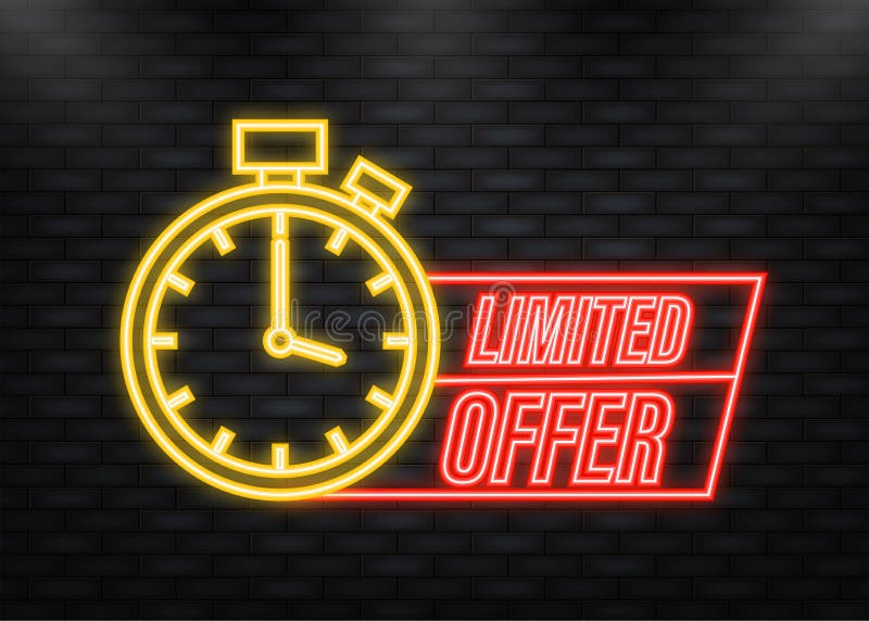 Neon Icon. Red Banner Limited Offer Stock Vector - Illustration of ...