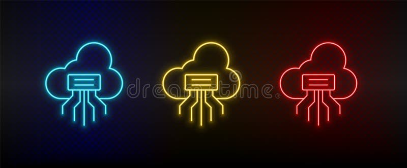 Email Yellow Neon Icon .Transparent Background Stock Illustration ...