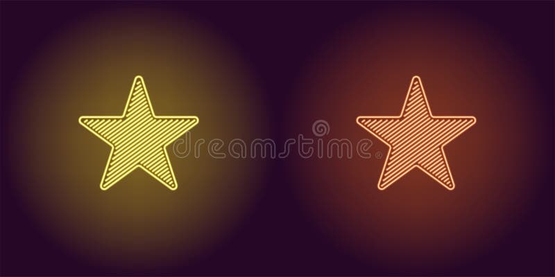 Neon Icon of Yellow and Orange Star Stock Vector - Illustration of ...