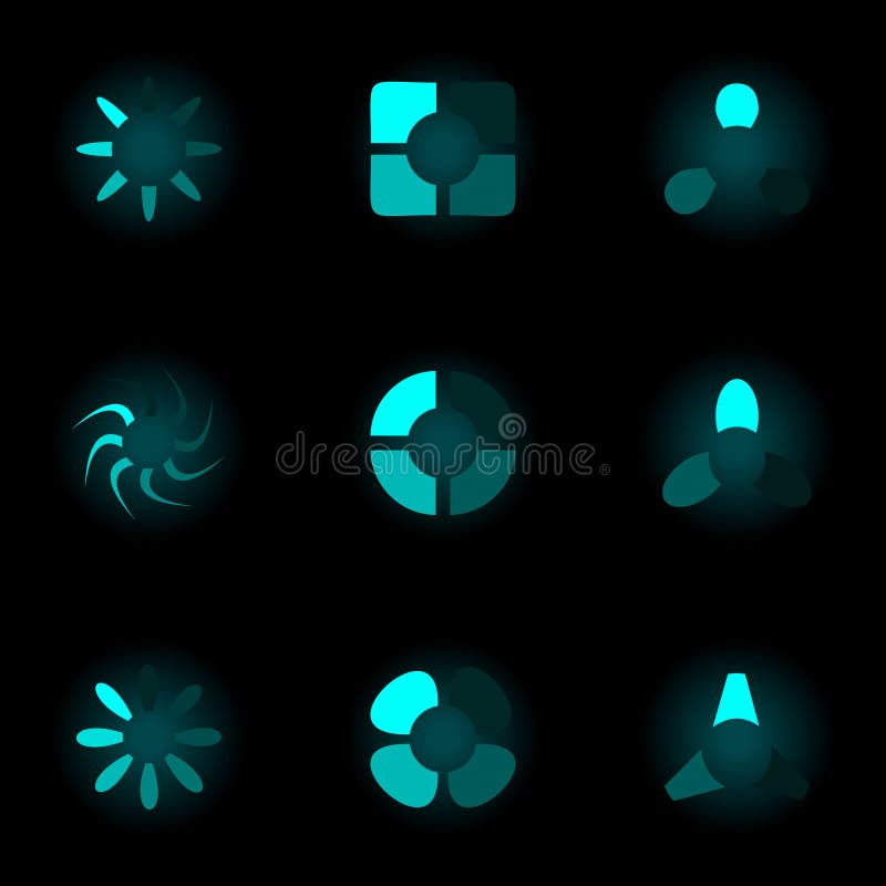 Neon icons stock vector. Illustration of pattern, light - 17628158