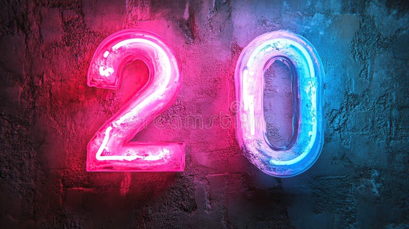 Neon 20, Illuminated, Textured Wall, Vibrant Backdrop, Event Promotion ...