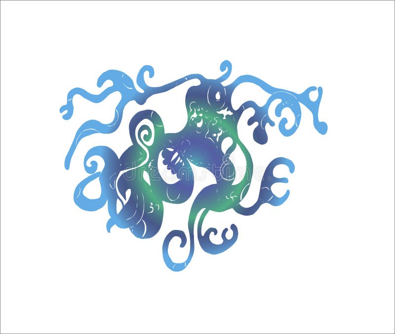 Octopus, tattoo stock vector. Illustration of contour - 15305910