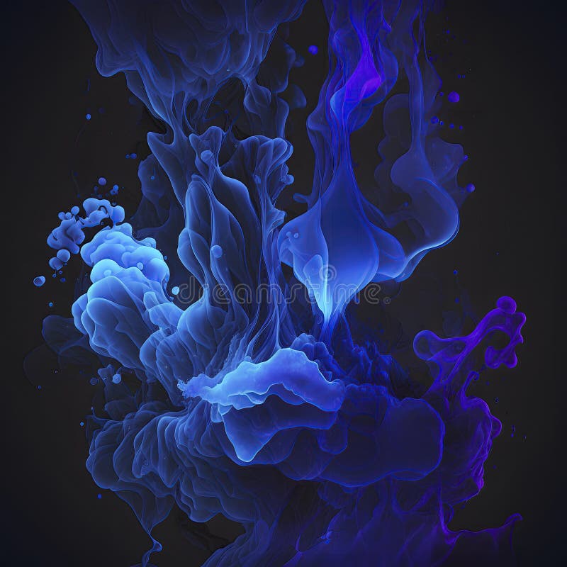 Neon Indigo Blue Alcohol Ink Abstract Background for Posters and Web ...