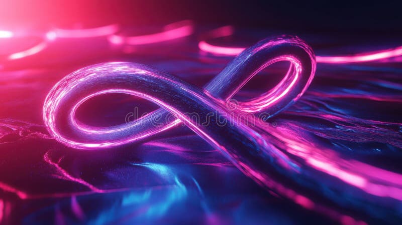 Neon Infinity Loop Abstract Art. AI Generated Stock Illustration ...