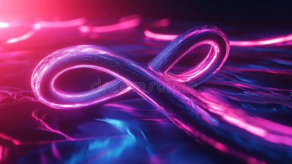 Neon Infinity Loop Abstract Art. AI Generated Stock Illustration ...