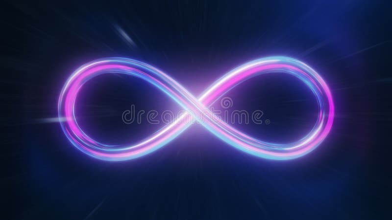 Neon Infinity Metaverse Symbol Stock Illustration - Illustration of ...