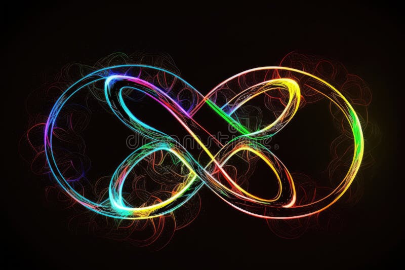 Infinity Symbol Black Background. Generative AI Stock Illustration ...