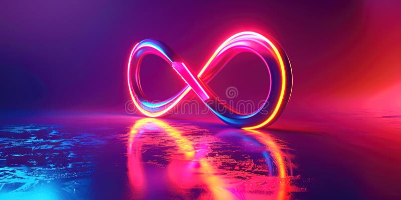 Neon infinity sign stock photo. Image of black, glow - 333701026