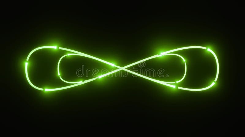 Neon Infinity Sign. 3D Render Seamless Loop Animation. Abstract ...