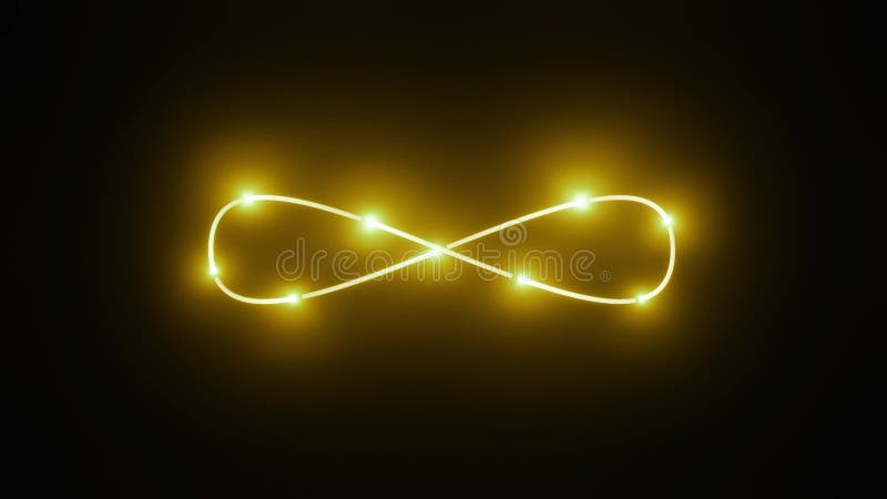 Neon Infinity Sign. 3D Render Seamless Loop Animation. Abstract ...