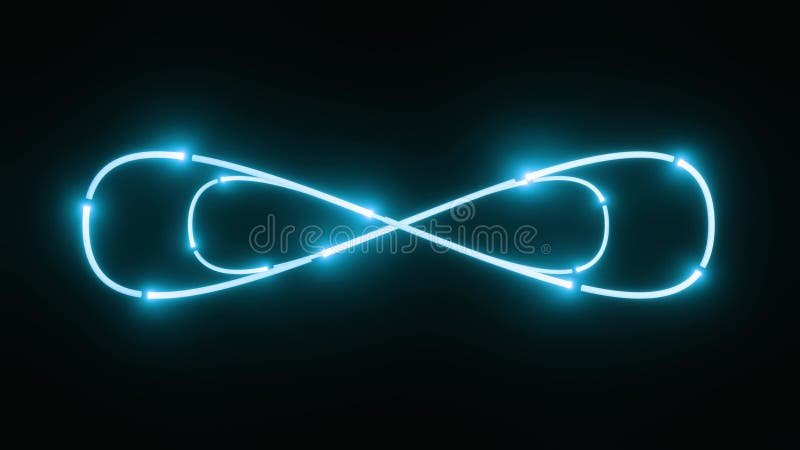 Neon Infinity Sign. 3D Render Seamless Loop Animation. Abstract ...