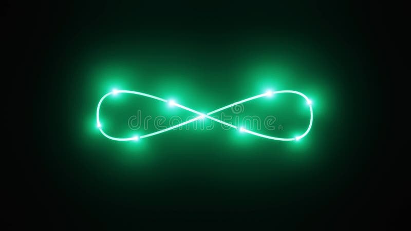 Neon Infinity Sign. 3D Render Seamless Loop Animation. Abstract ...