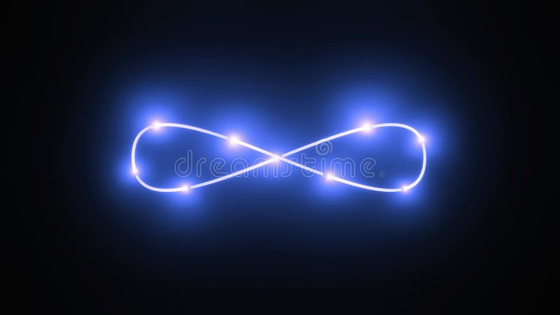 Neon Infinity Sign. 3D Render Seamless Loop Animation. Abstract ...