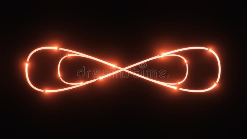 Neon Infinity Sign with Place for Text in the Middle Seamless Loop ...
